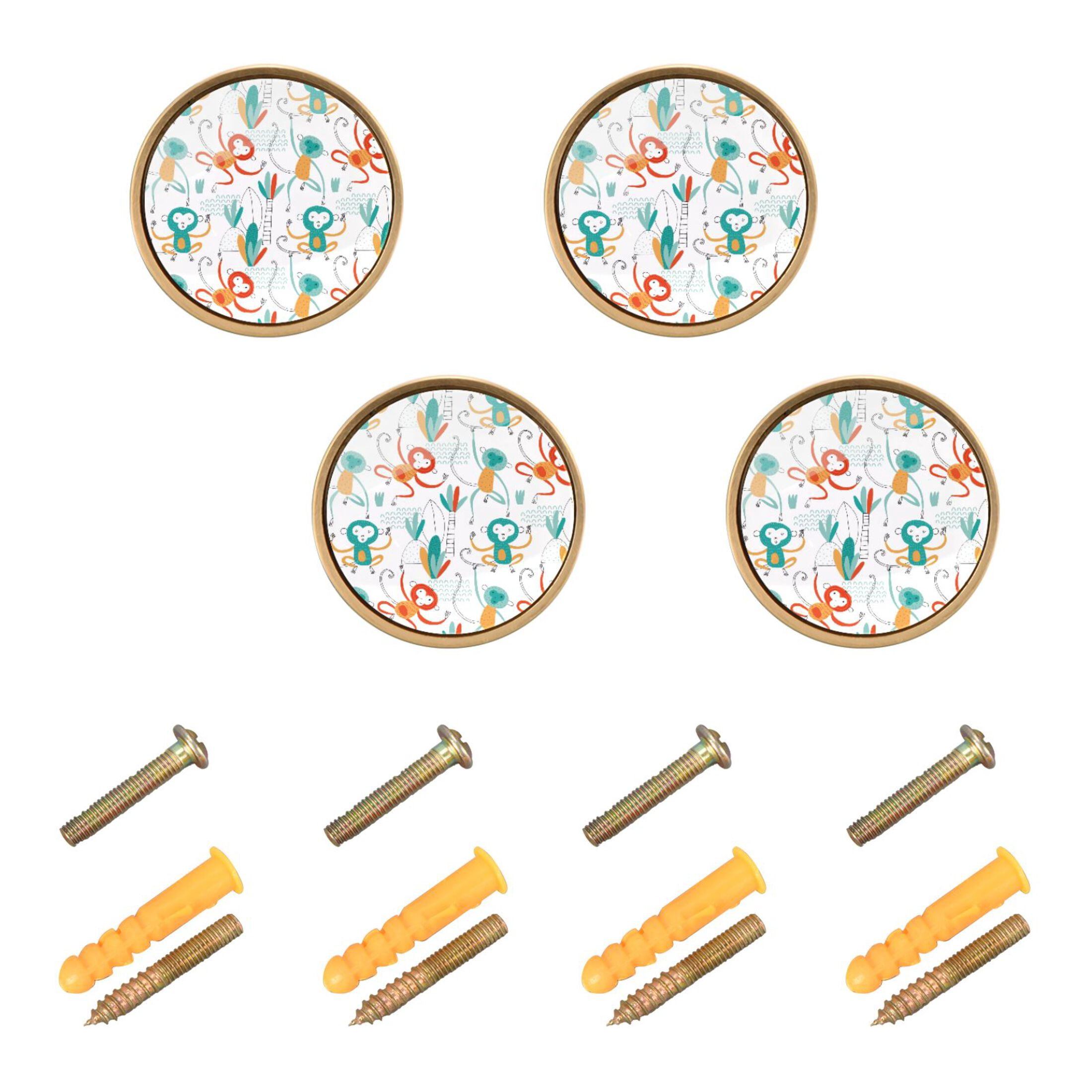 African Monkeys with Cactus Cabinet Knobs Kitchen Drawers Knobs Door ...