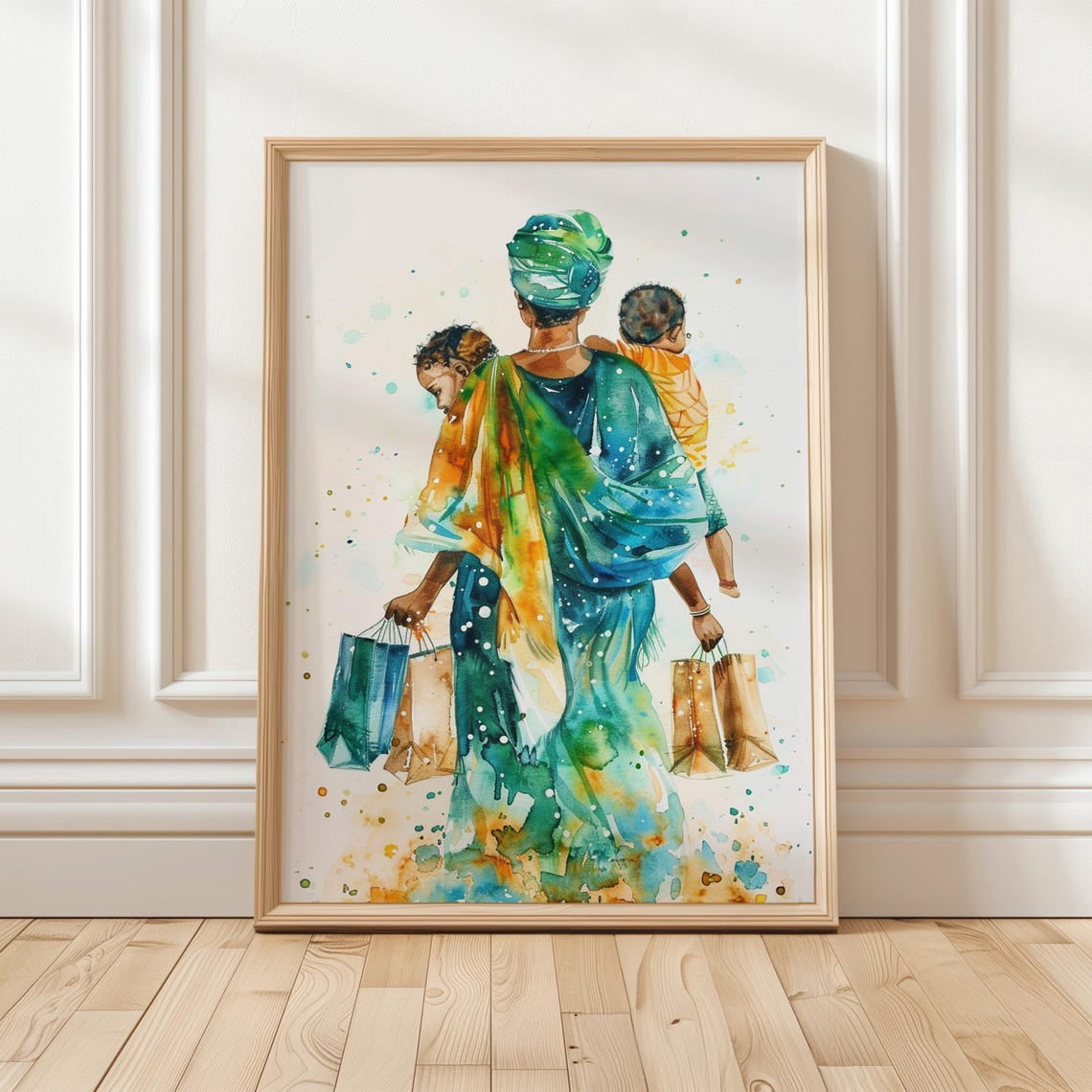 African Motherhood Black Mother And Children African Woman Illustration ...