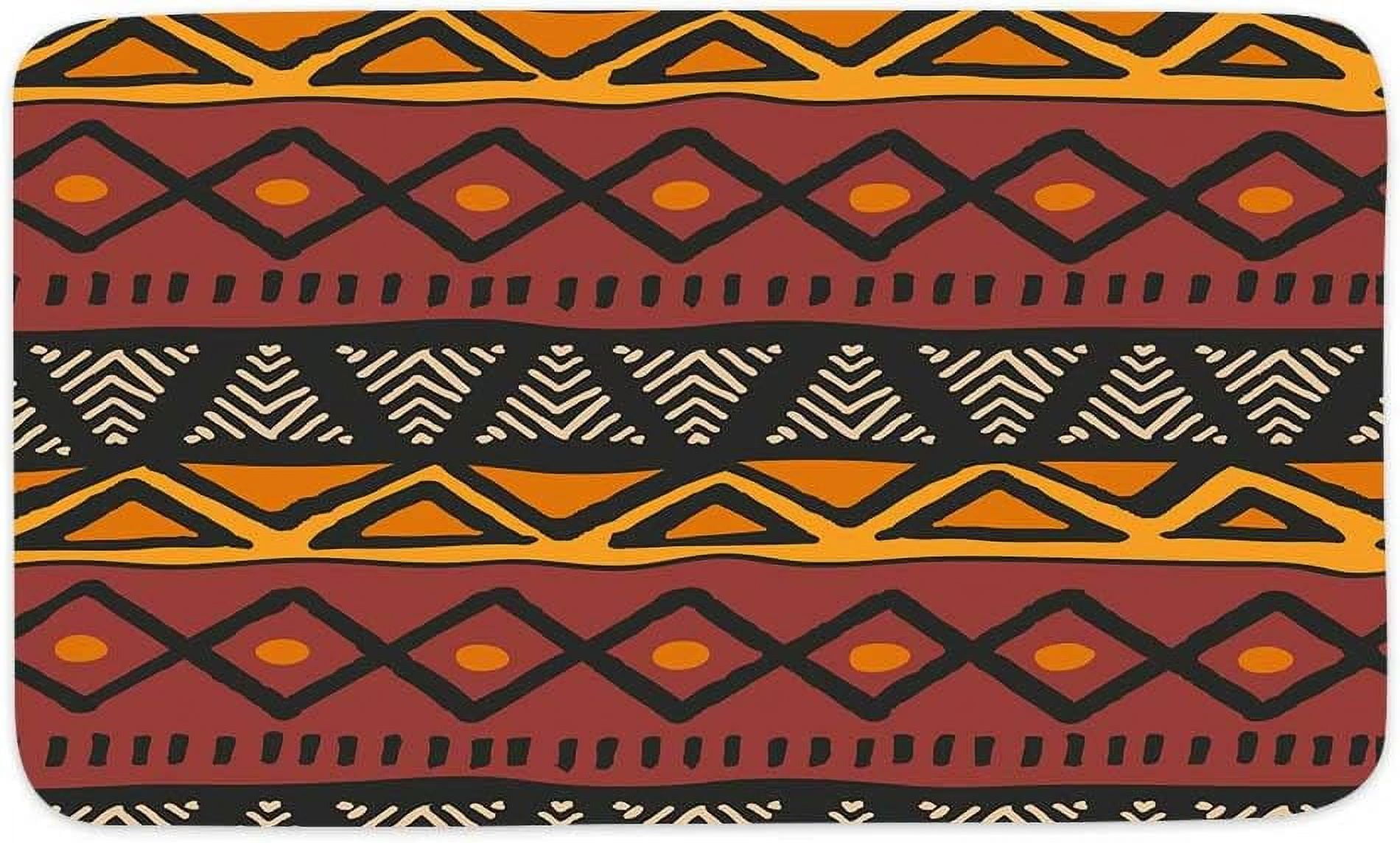 African Mud Bath Rug for Bathroom, African Inspired Tribal Afrocentric ...