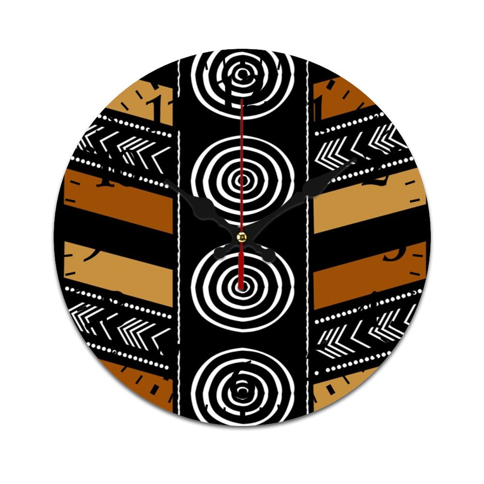 African Mud Cloth Artistry Art Wall Clock Modern Design Clocks Wall ...