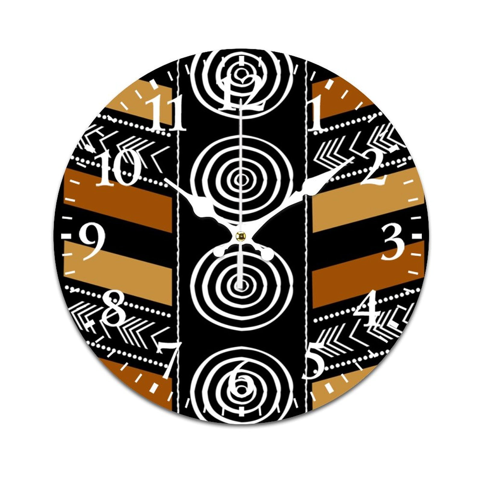 African Mud Cloth Artistry Art Wall Clock Modern Design Clocks Wall ...