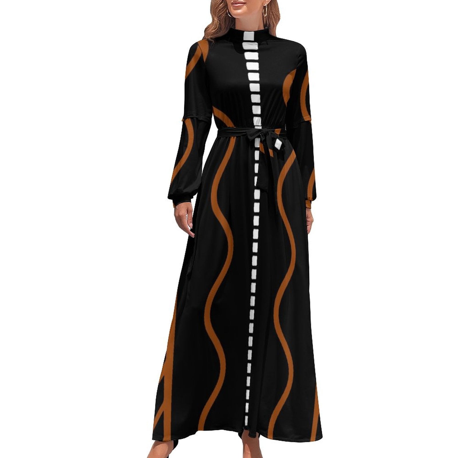 African Mud Cloth Fabric Design Long Dress dress dresses elegant chic ...