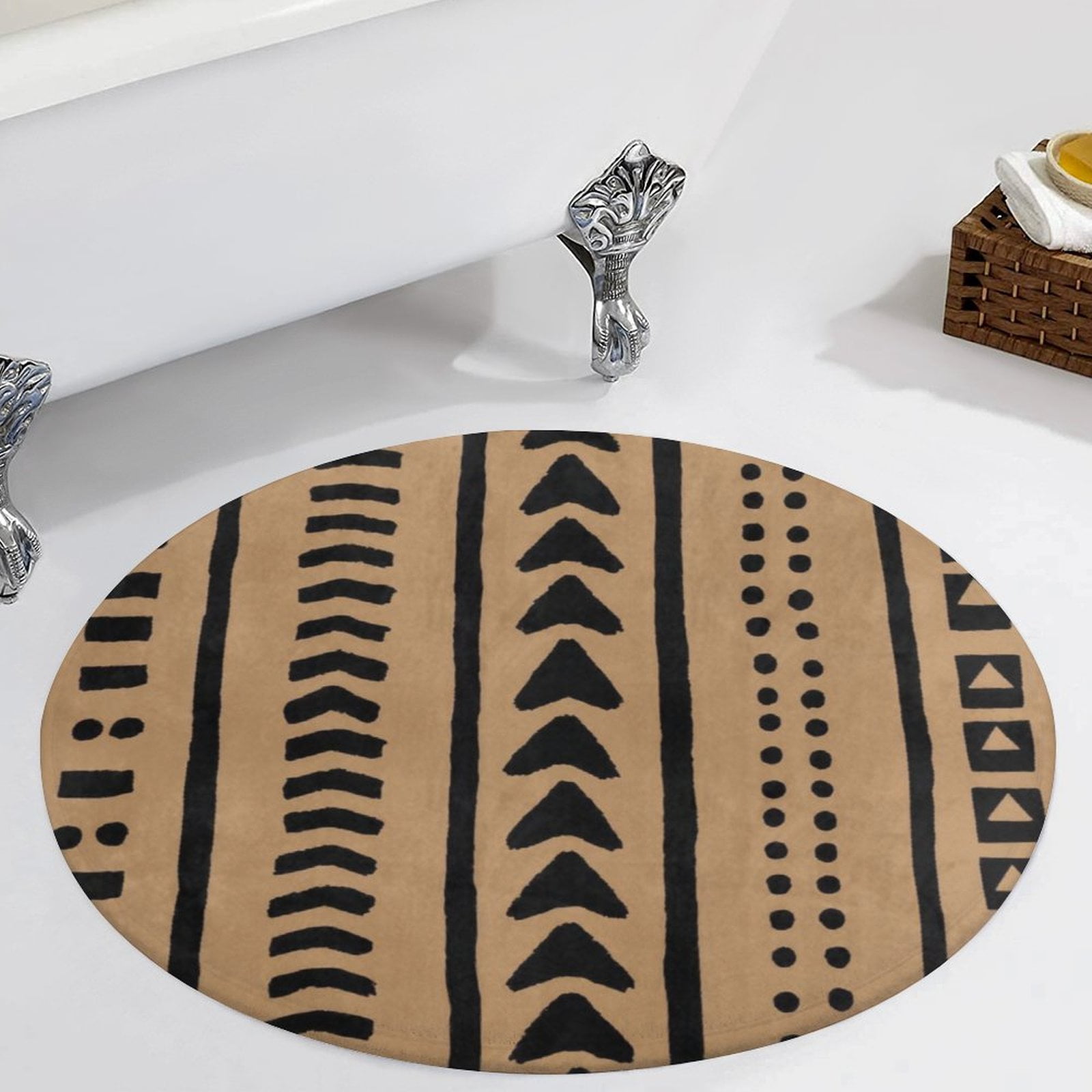 African Mud Tribal Cloth 1 Round Area Carpets Living Room Room Chair ...