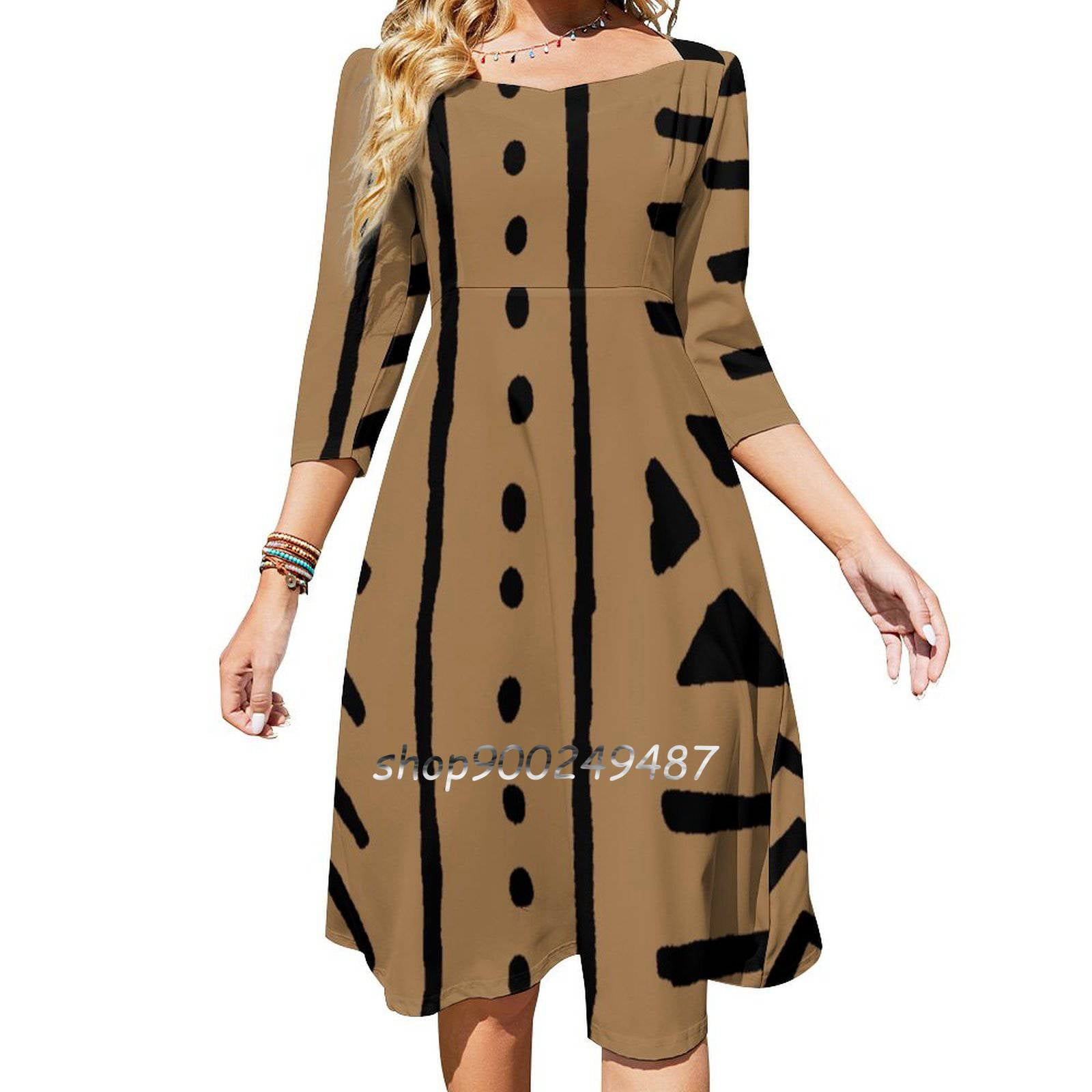 African Mud Tribal Cloth Evening Party Dresses Midi Sexy Dress Female ...