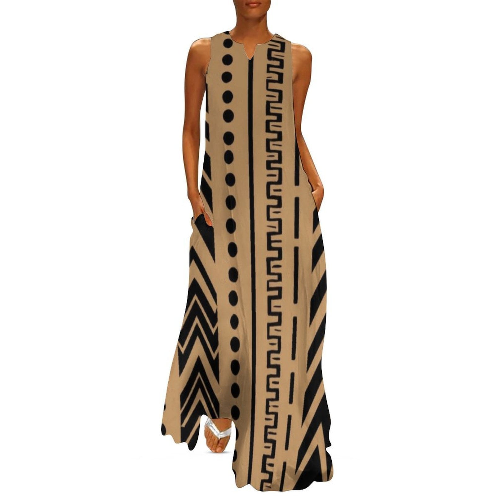 African Mud Tribal Cloth Long Dress luxury evening dresses women ...