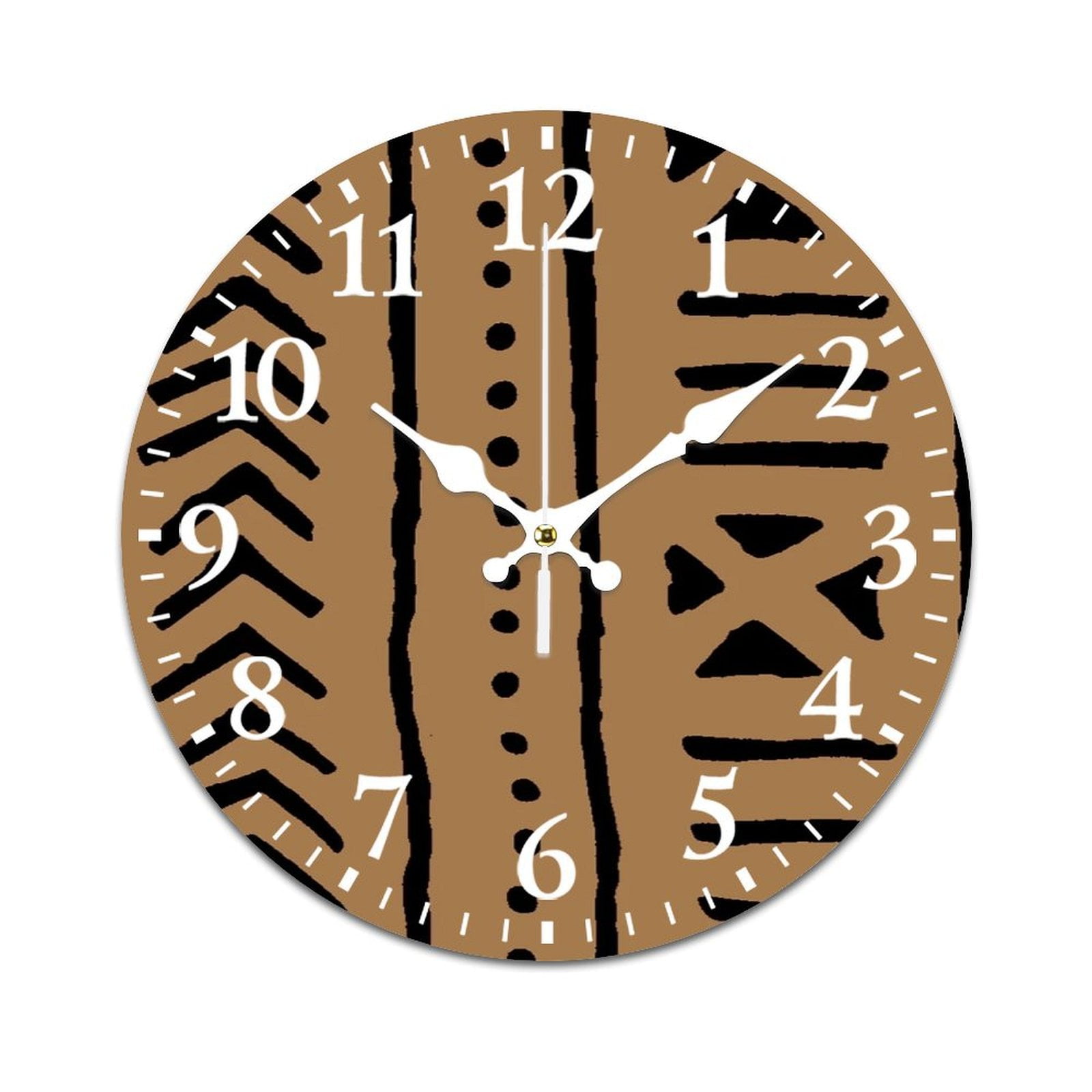 African Mud Tribal Cloth Wall Clock Modern Design Clocks Wall Hanging ...