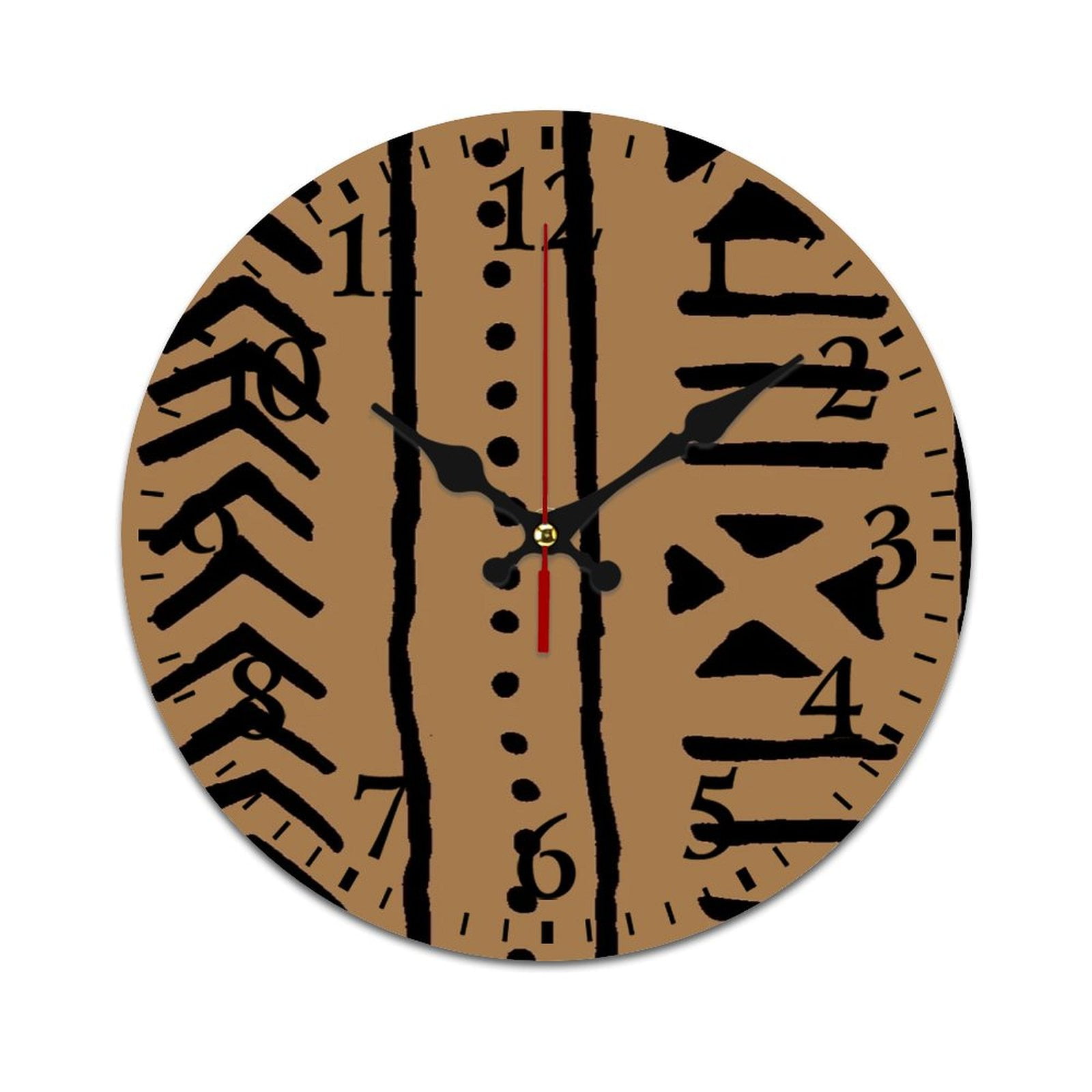 African Mud Tribal Cloth Wall Clock Modern Design Clocks Wall Hanging ...