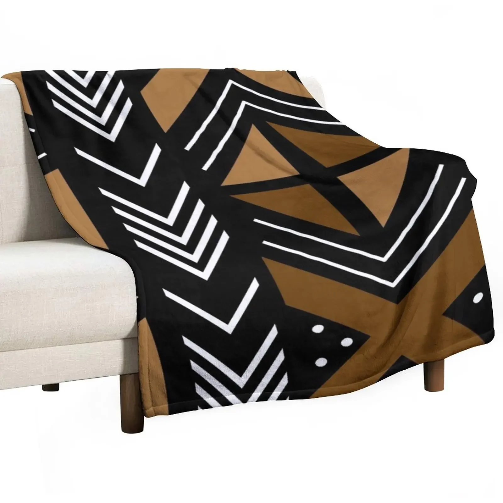African Mudcloth Bogolan Pattern Throw Blanket Picnic blankets ands ...