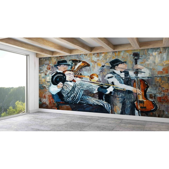 African Music Wall Mural, Abstract Music Wall Decor, Wallpaper Wall Art ...