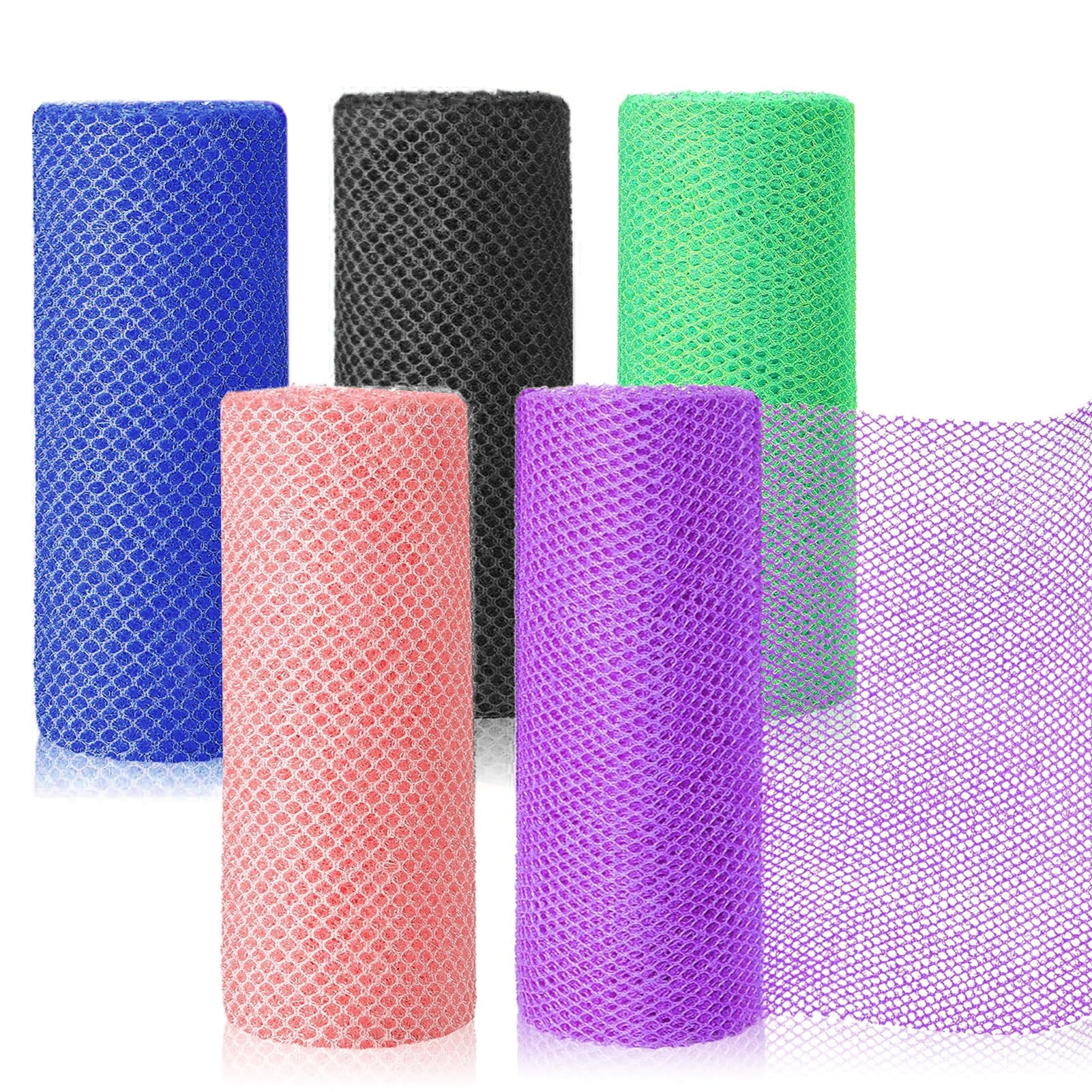 African Net Sponge 5 Pieces - Real Exfoliating Wash Net for Shower/Bath ...