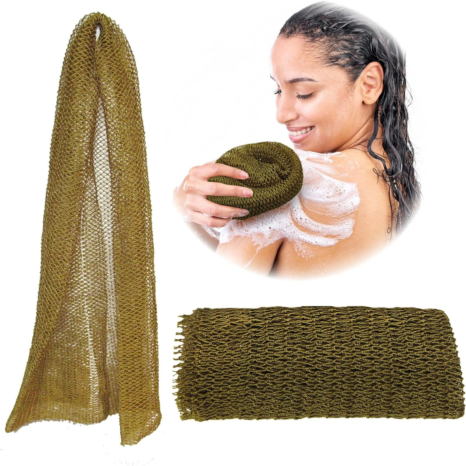 African Net Sponge, Authentic, Real, Exfoliating Bath Wash Cloth, Long ...