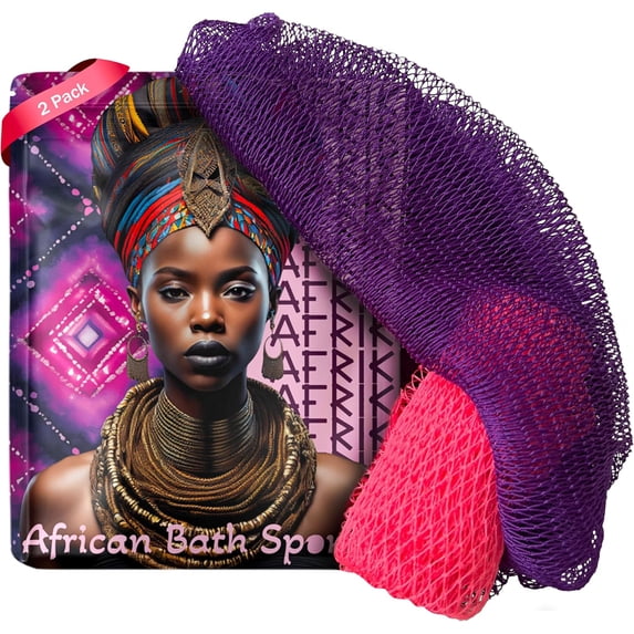 African Net Sponge, Premium Authentic Exfoliating Body Scrubber, Extra ...