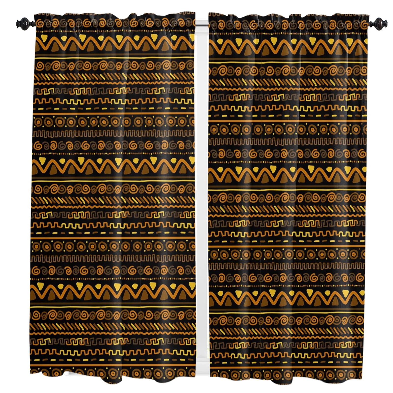 African Pattern Circle Geometric Figure Curtain For Living Room Kids ...