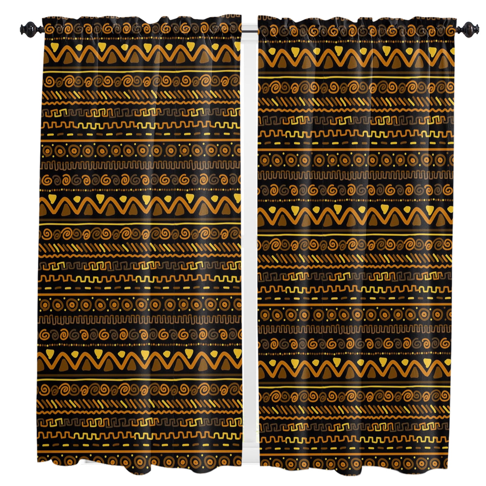 African Pattern Circle Geometric Figure Curtain For Living Room Kids ...