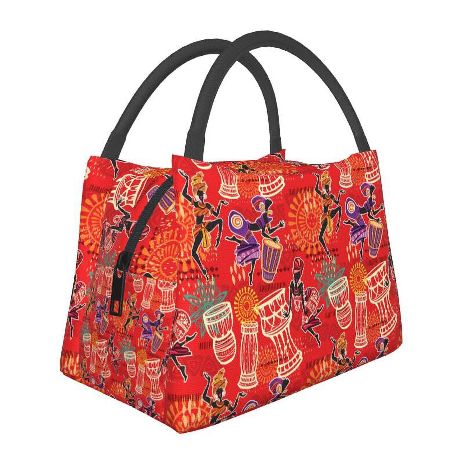 African Pattern Insulated Lunch Bags Women Africa Culture Lunch ...