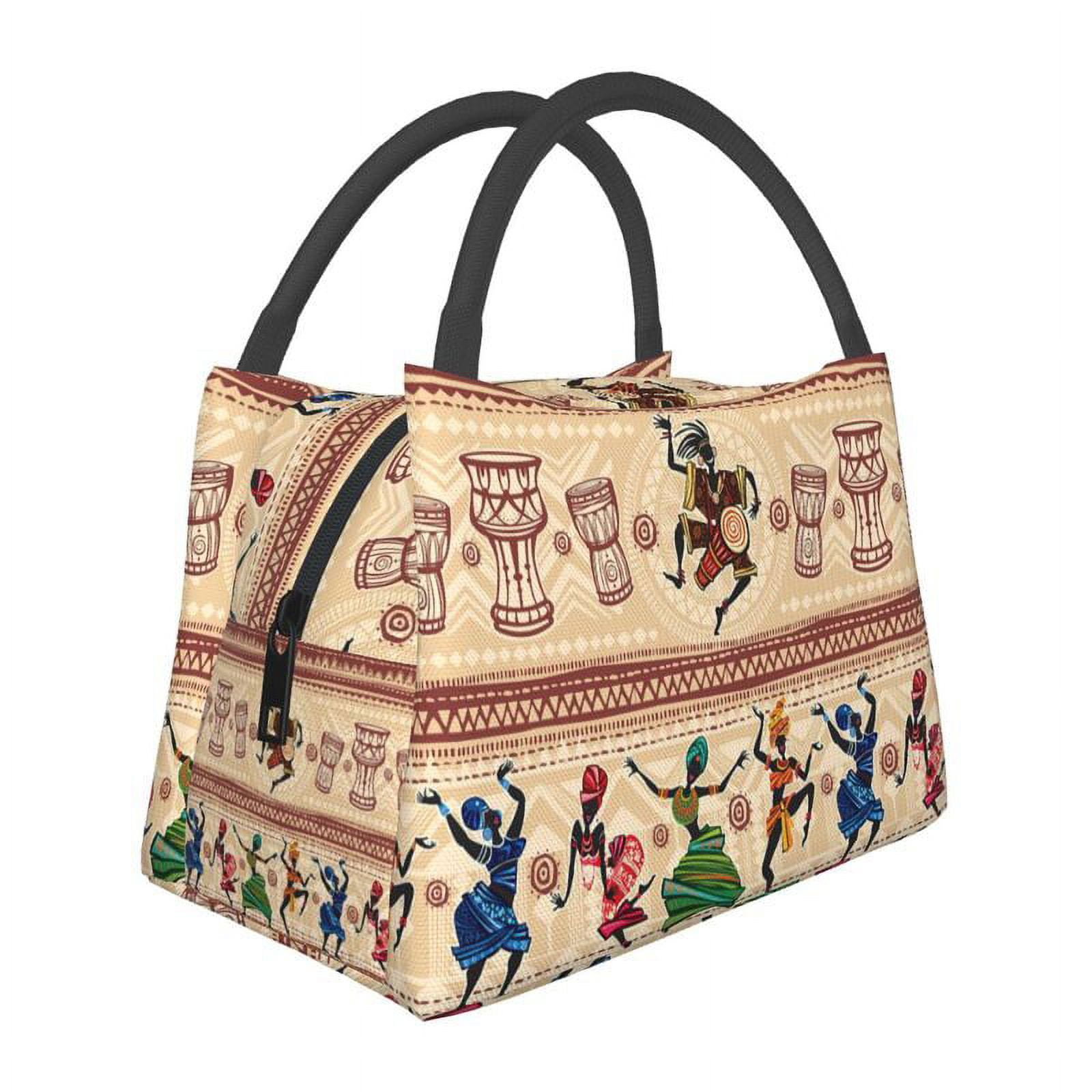 African Pattern Insulated Lunch Bags Women Africa Culture Lunch ...