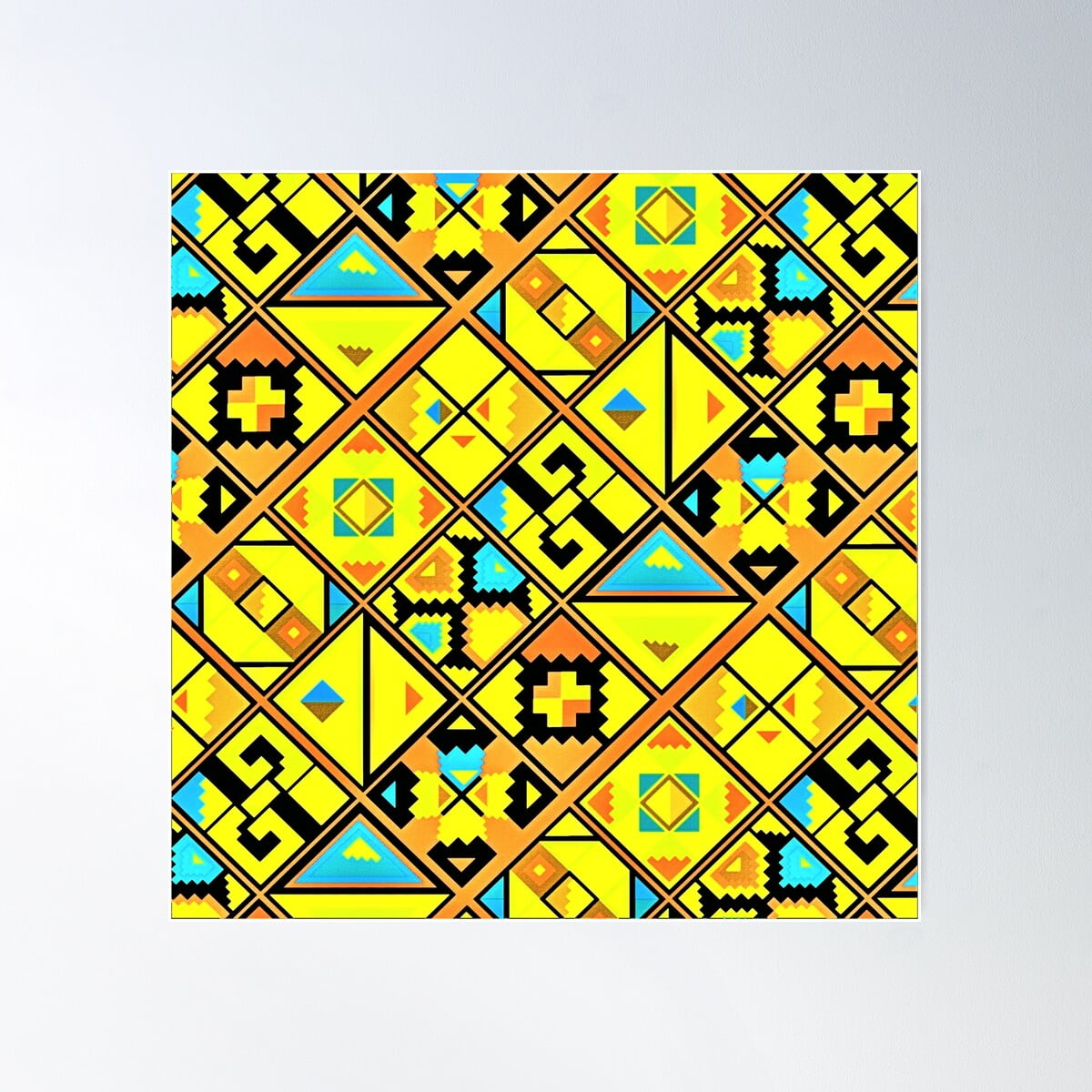 African Pattern Poster Wall Art, Modern Wall Decor For Living Room ...