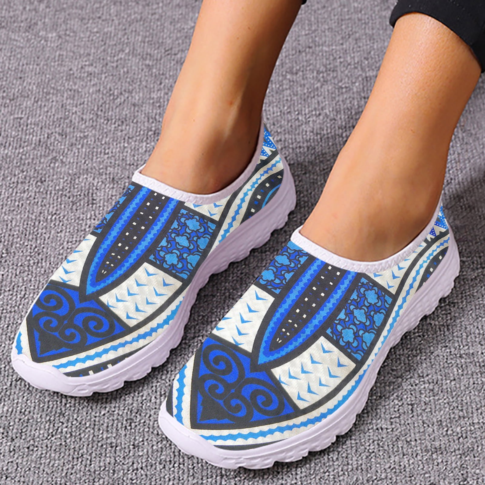 African Pattern Women Sneakers Flats Comfortable Slip On Vulcanized ...