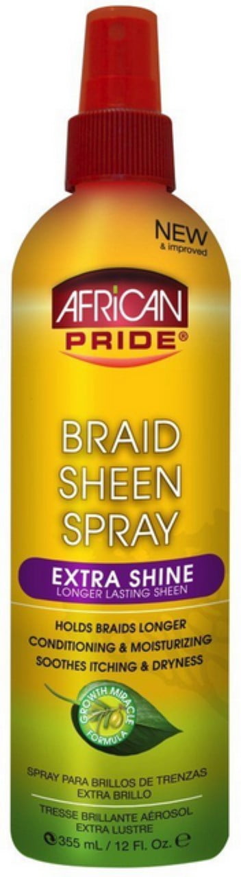African Pride Braid Sheen Spray Extra Shine 12 oz for Natural and ...