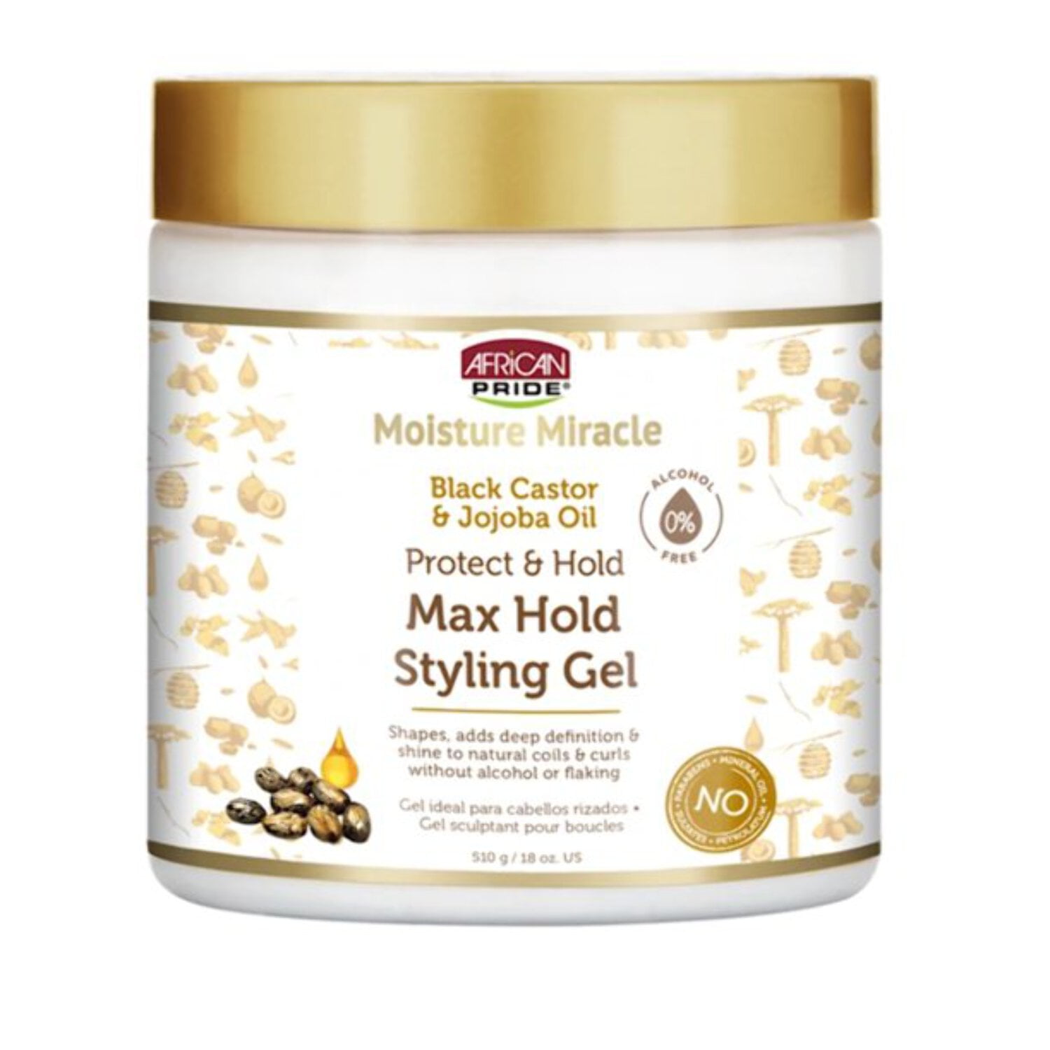 African Pride Moisture Miracle Styling Gel, Black Castor and Jojoba Oil ...
