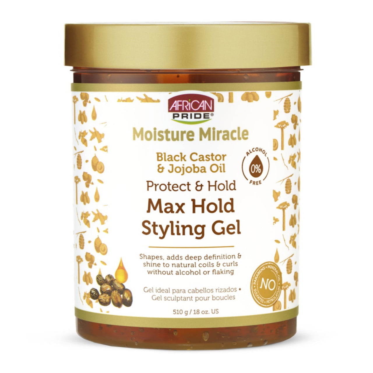 African Pride Moisture Miracle Max Hold Styling Gel With Black Castor ...