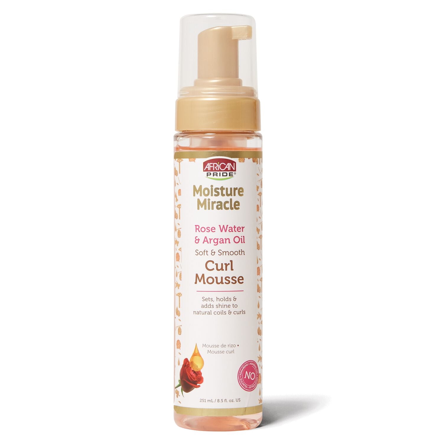 African Pride Moisture Miracle Rose Water Argan Oil Curl Mousse, 8.5 Oz ...