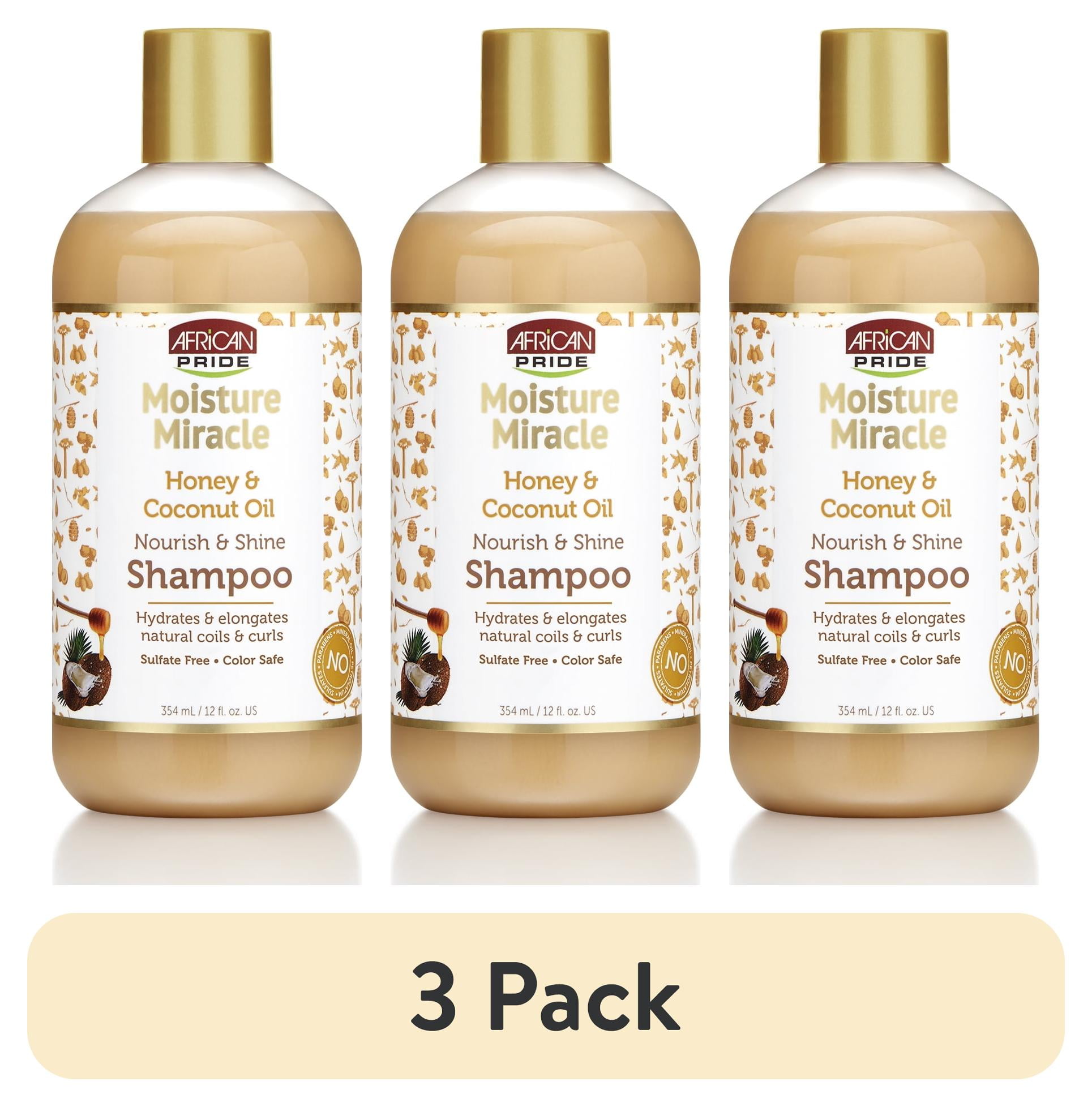 (3 pack) African Pride Moisture Miracle Shampoo, Nourish & Shine 12oz ...