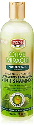 African Pride Olive Miracle 2 in 1 Shampoo and Conditioner 12 Fl Oz ...