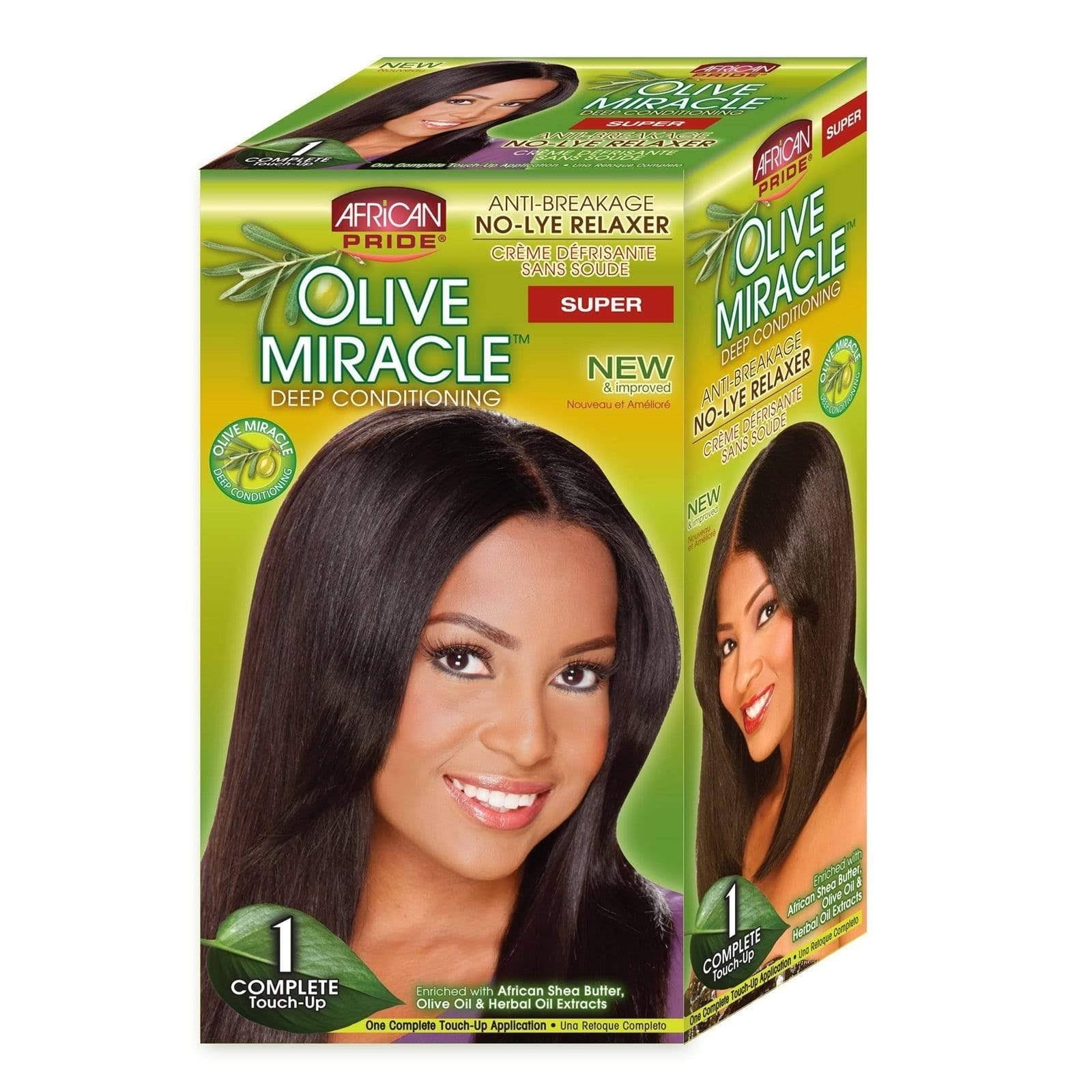 African Pride Olive Miracle Deep Conditioning No-Lye Relaxer Kit Super ...