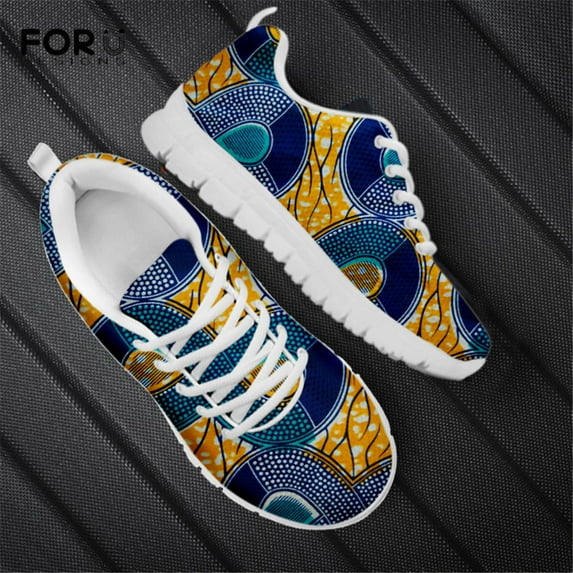 African Print Tribe Floral Pattern Women Flats Shoes Breathable Spring ...