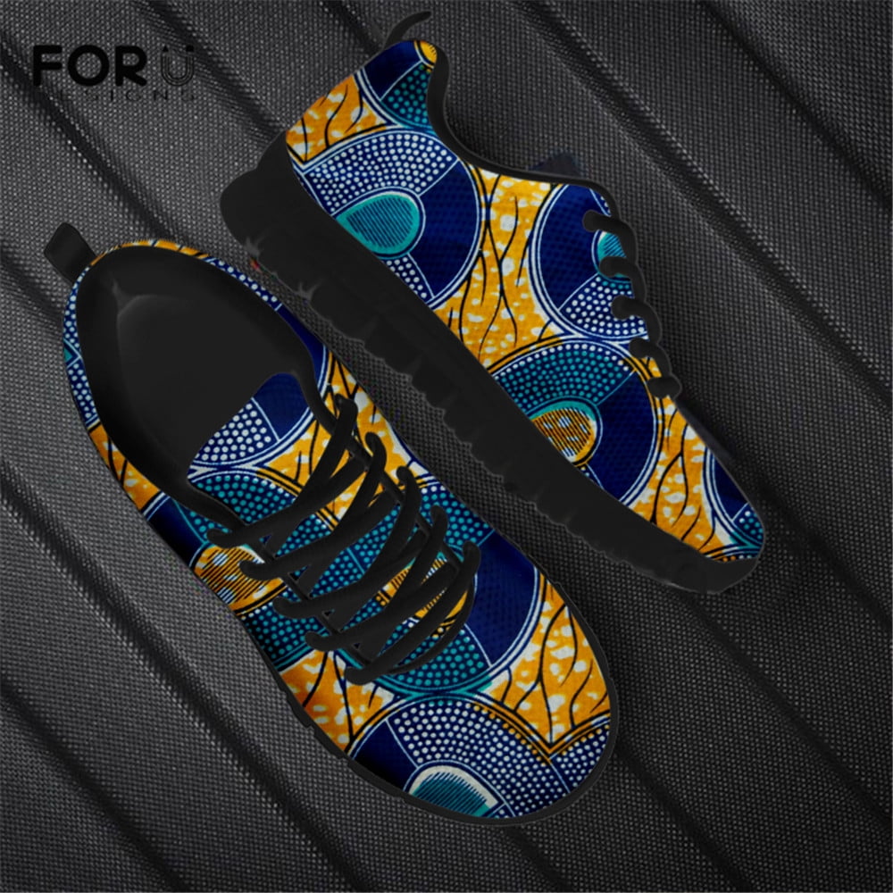 African Print Tribe Floral Pattern Women Flats Shoes Breathable Spring ...