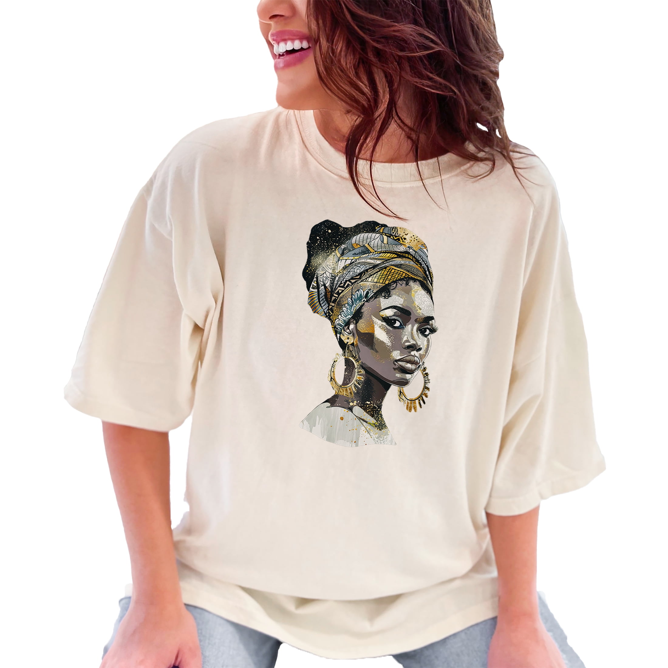 African Queen Art T-Shirt, Afrocentric Clothing, Bold Graphic Tees ...