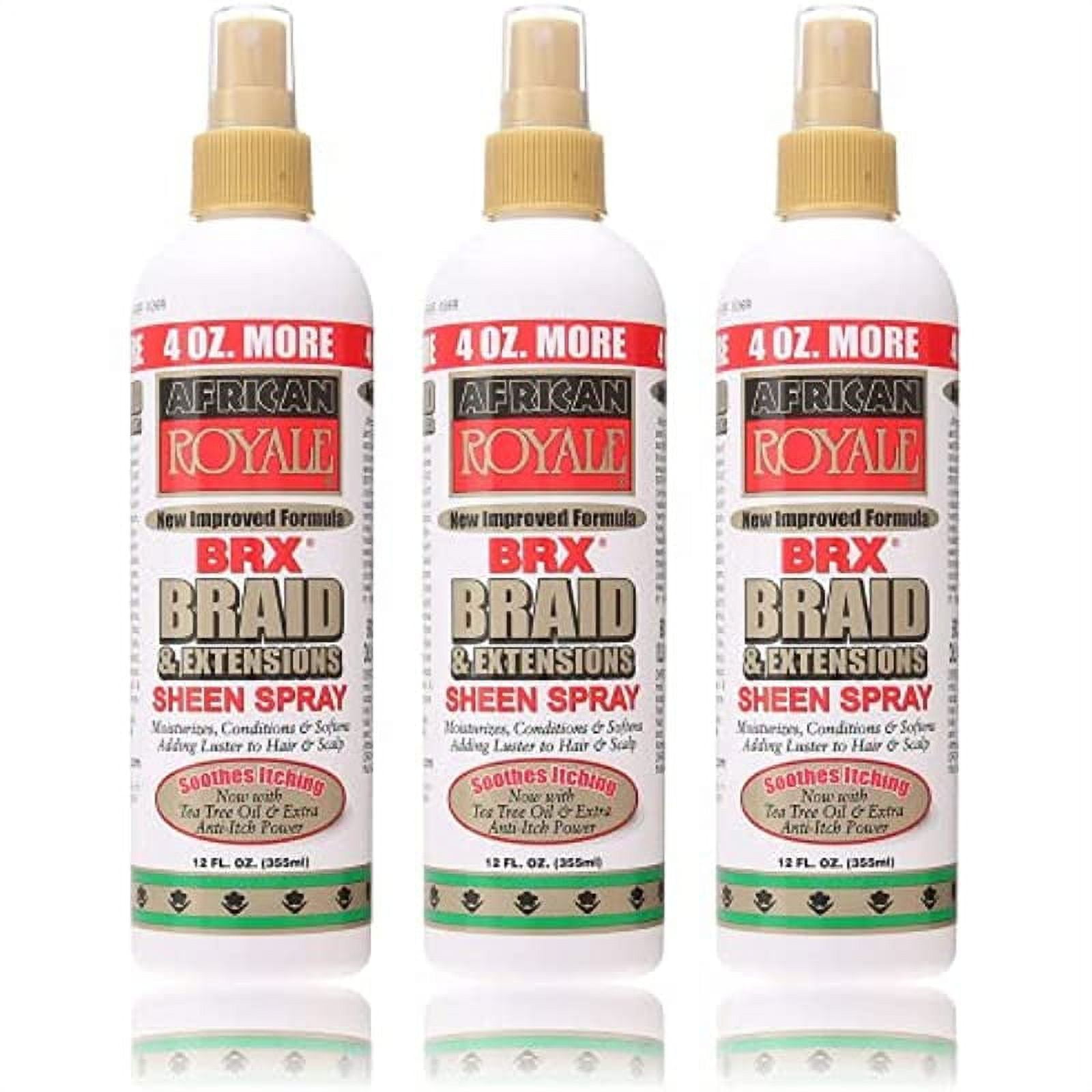 African Royale BRX Braid and Extensions Sheen Spray, 12 oz (Pack of 3 ...