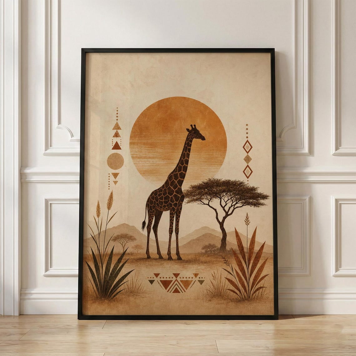 African Safari Animal Earth Tone Savanna Neutral Boho Wildlife Poster ...