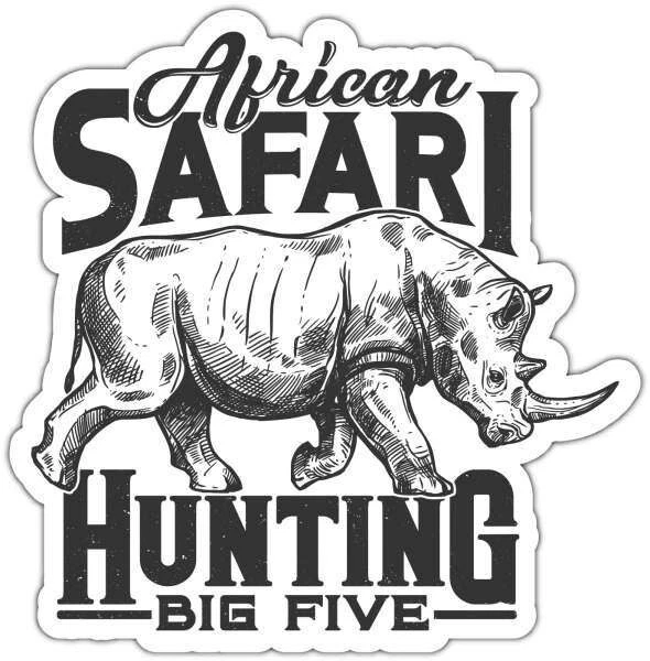 African Safari Club Hunting Rhino Car Window Stickerphone Decal Water ...