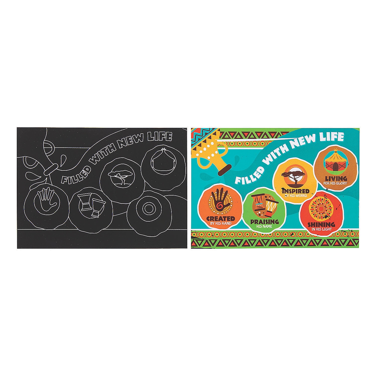 African Safari VBS Scratch 'N Reveal Activities, Craft Supplies, Shapes ...