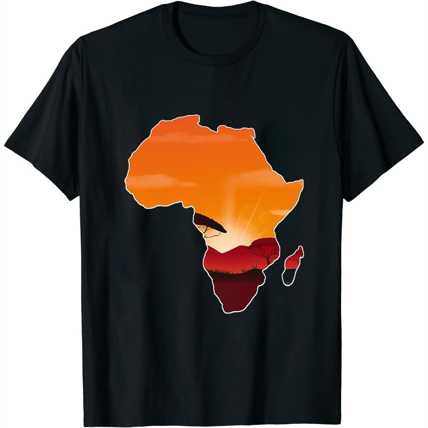 African Savannah Sunset Traditional African Map Design Sweatshirt Black ...