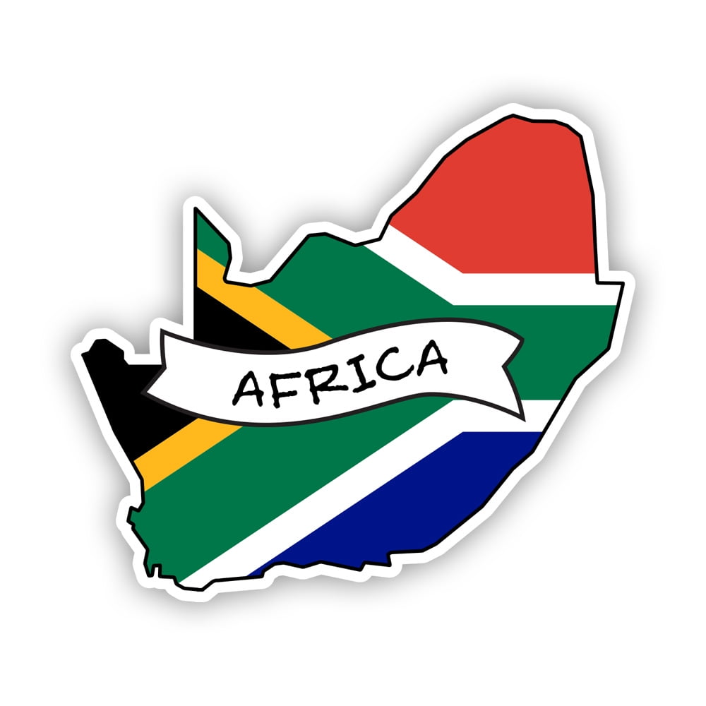African Shaped South Africa Flag Sticker Decal - Self Adhesive Vinyl ...