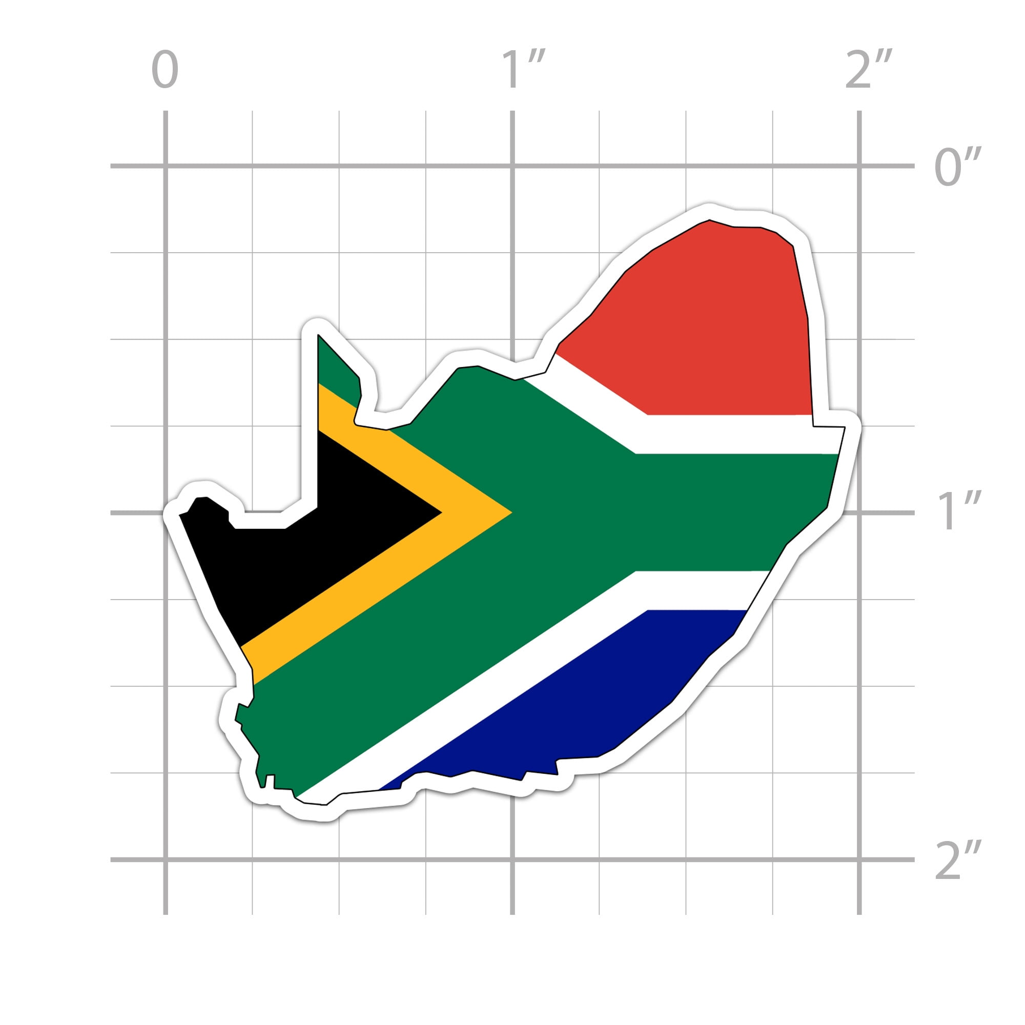 African Shaped South Africa Flag Sticker for water bottle phone tumbler ...