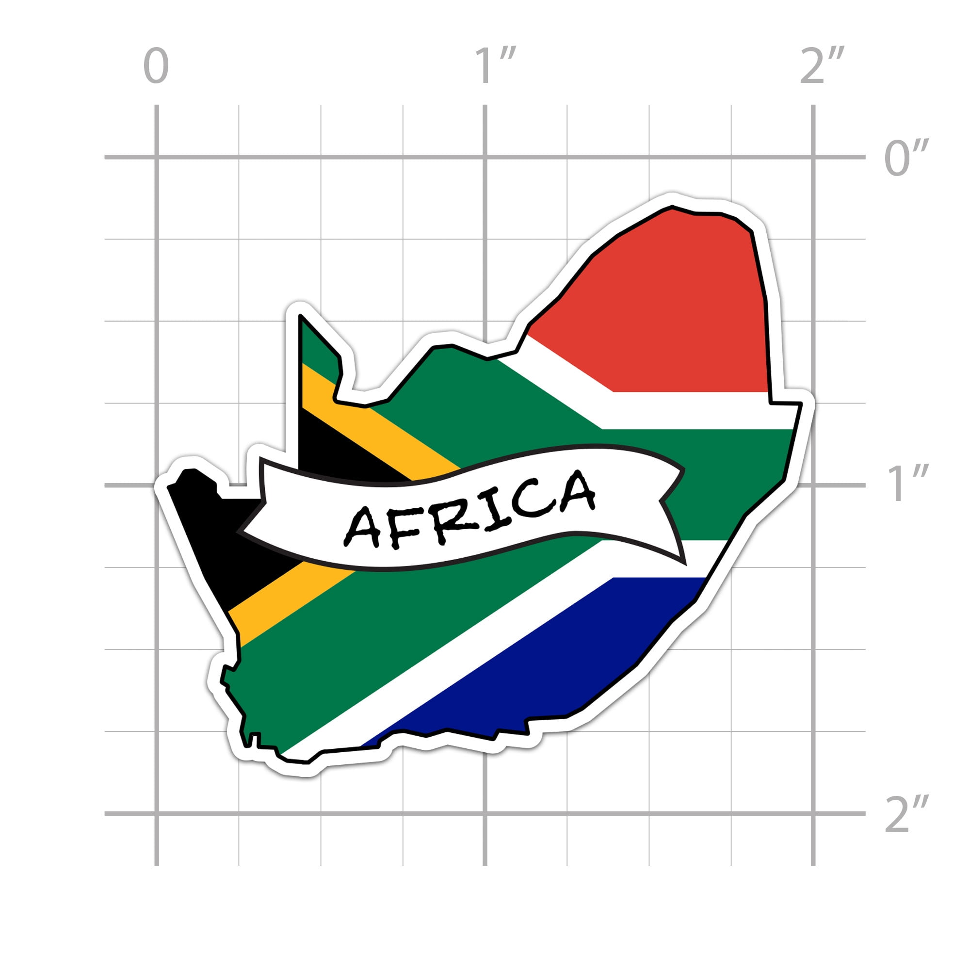 African Shaped South Africa Flag Sticker for water bottle phone tumbler ...