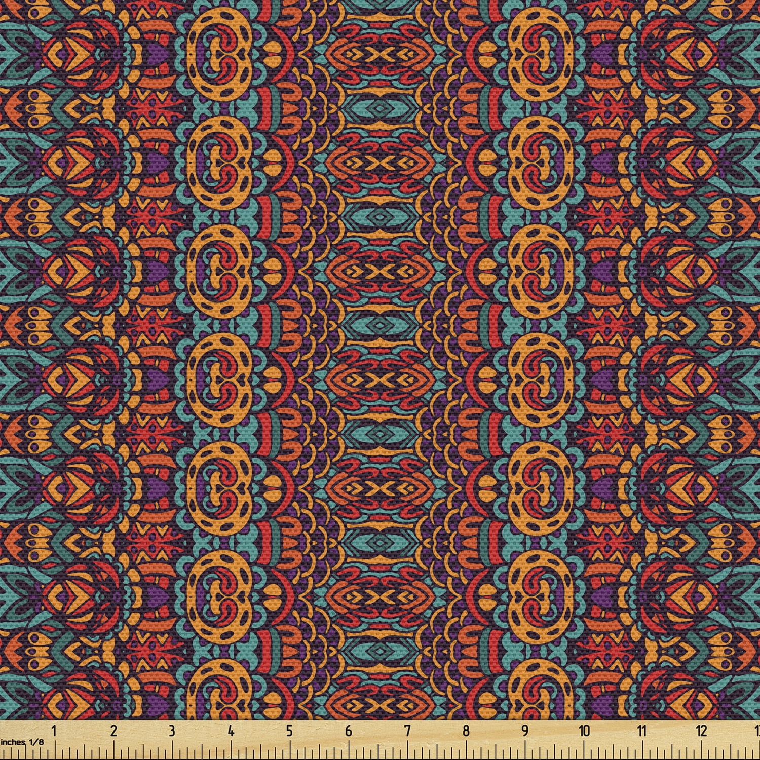 African Sofa Upholstery Fabric by the Yard, Folkloric and Psychedelic ...