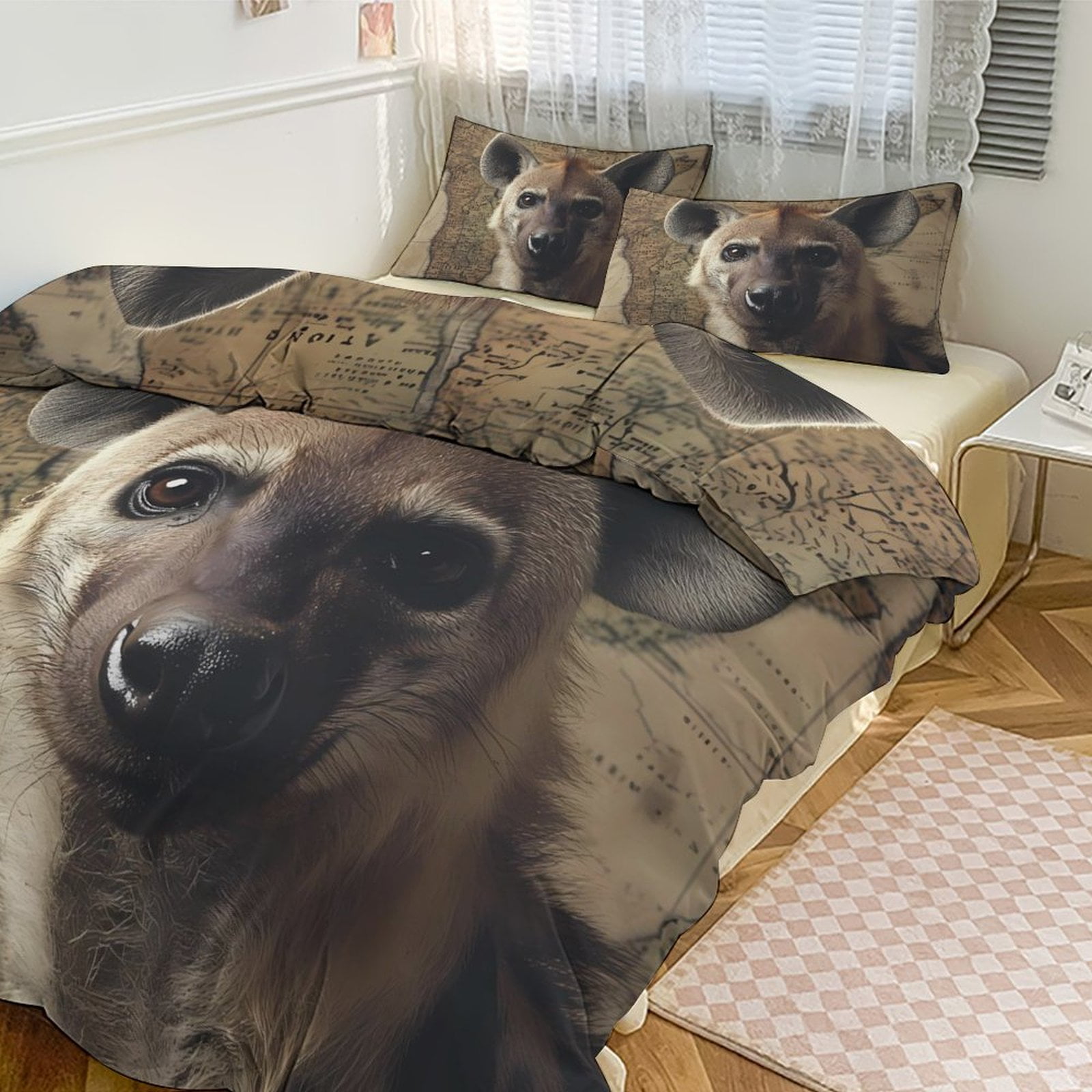 African Spotted Hyena Duvet Cover King&Queen Size Soft 3 Pieces Set 1 ...