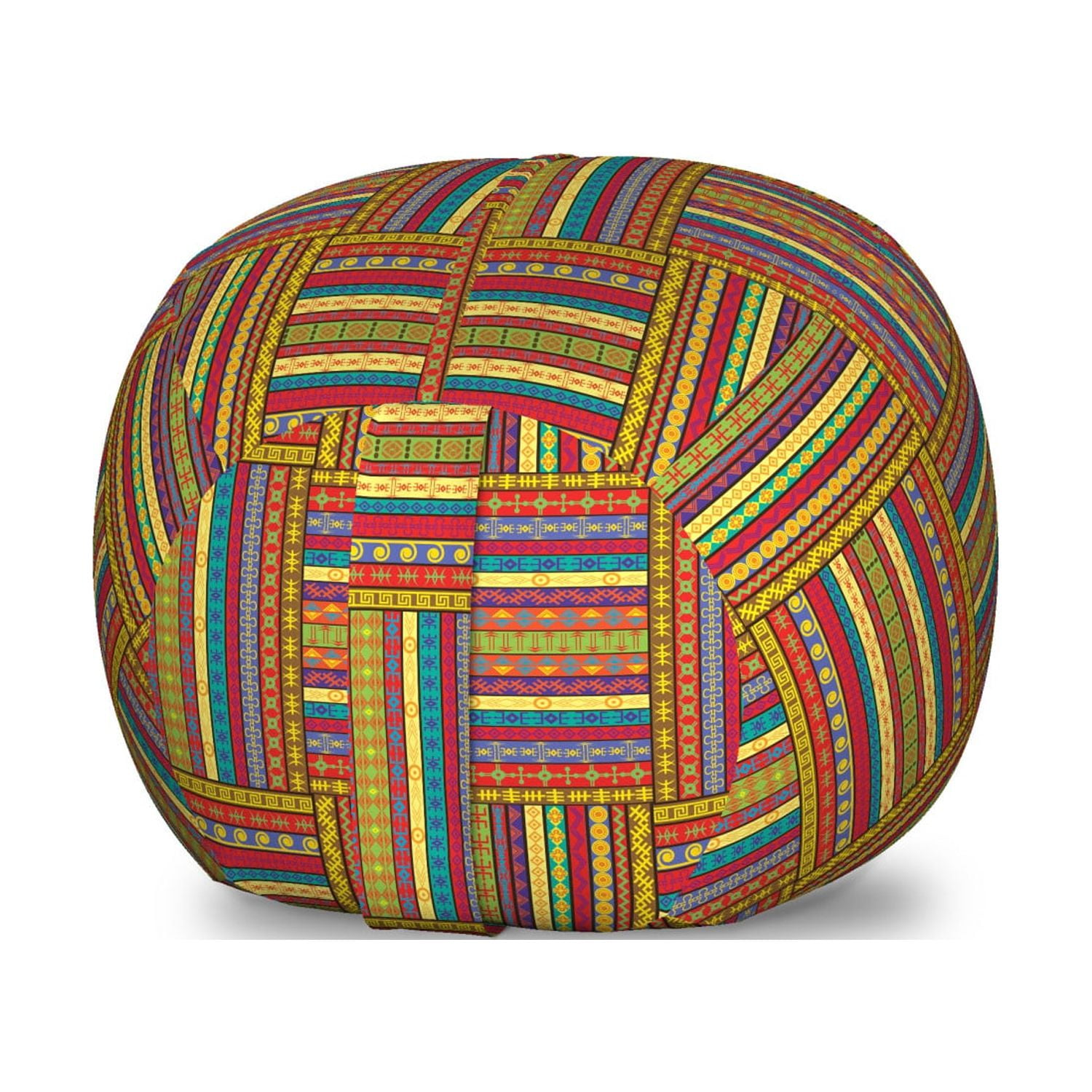African Storage Toy Bag Chair, Borders Pattern Old Fashioned Culture ...