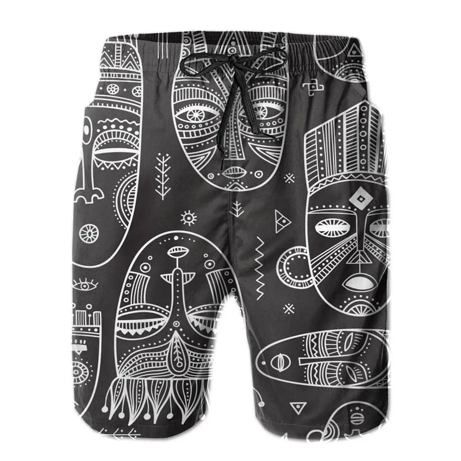 African Style Beach Shorts Pants Men 3D Printing Surfing Board Shorts ...