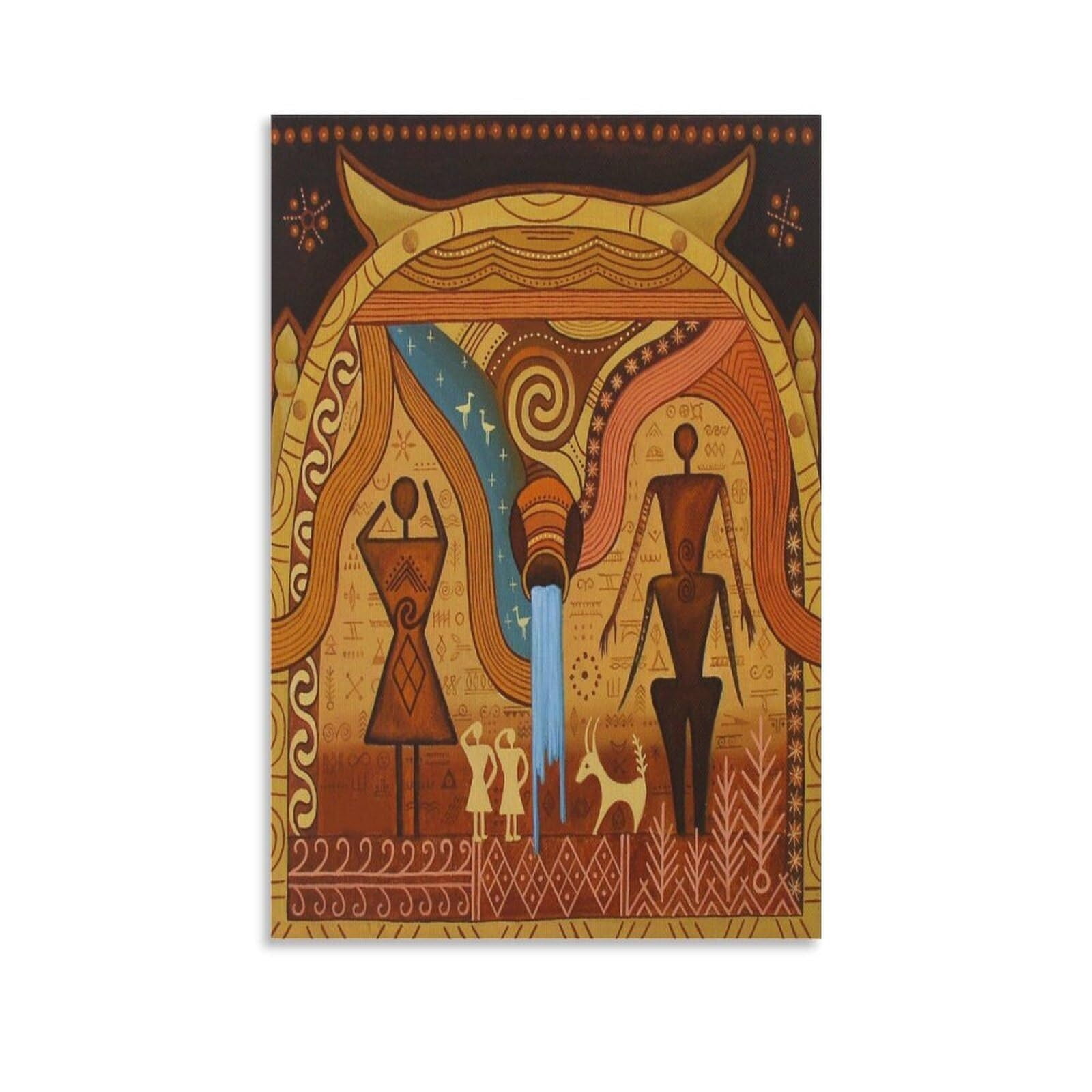 African Style Graphic Painting Illustration Art Vintage Poster Home ...