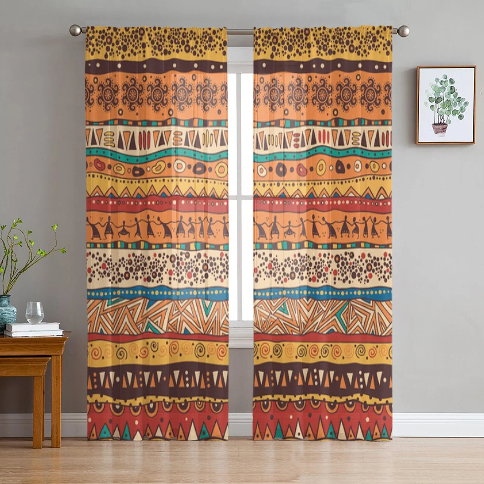 African Style Sheer Curtains For Living Room Kids Bedroom Tulle ...