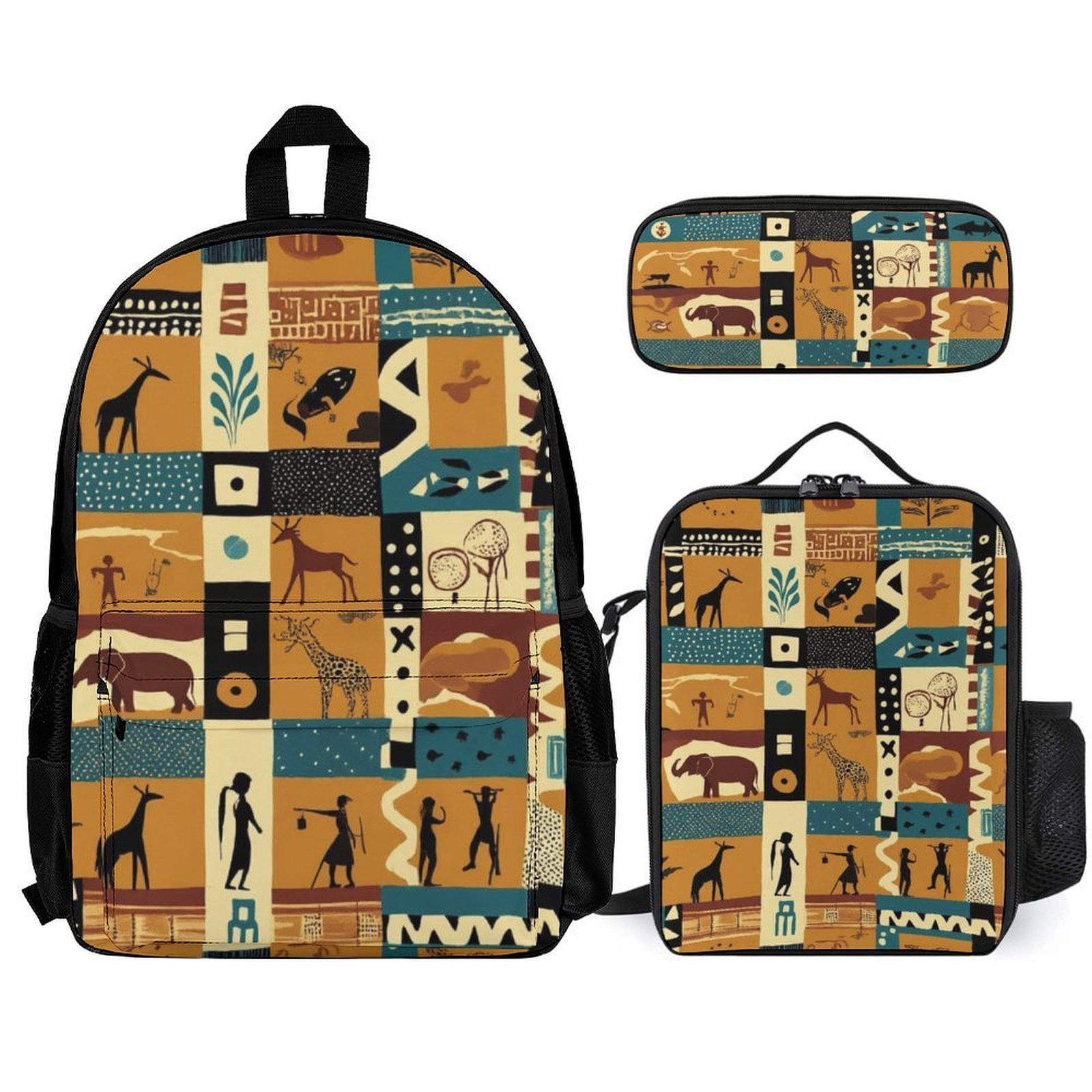 African Style Tribal Culture Primitive People Wild Animals 4 Backpack ...