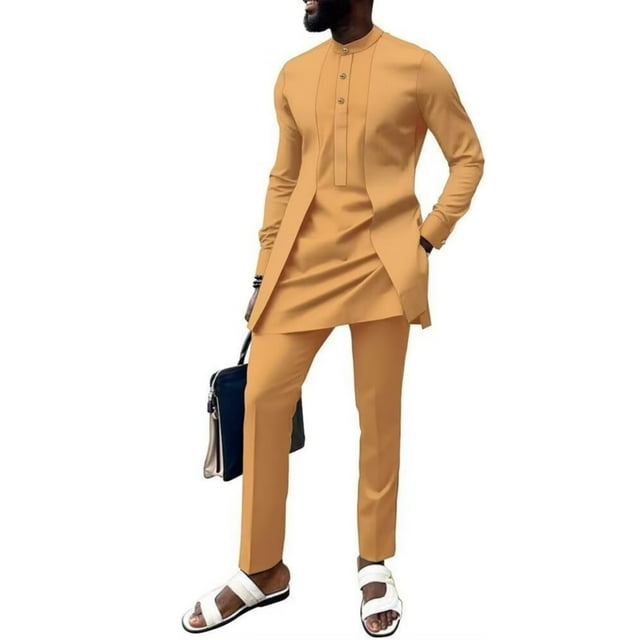 African Suit for Men Wedding Dashiki Outfit 2 pcs African Mens Clothes ...