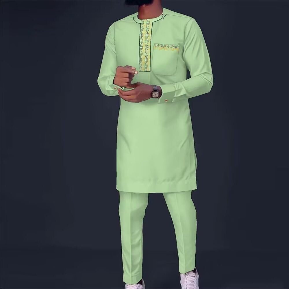 African Suits for Men Wedding Dashiki Outfits Embroidery Mens African ...