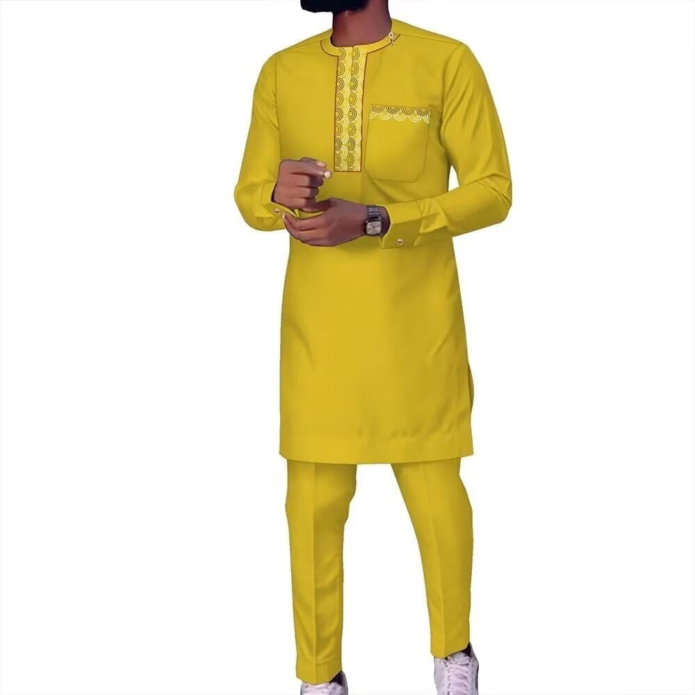 African Suits for Men Wedding Dashiki Outfits Embroidery Mens African ...